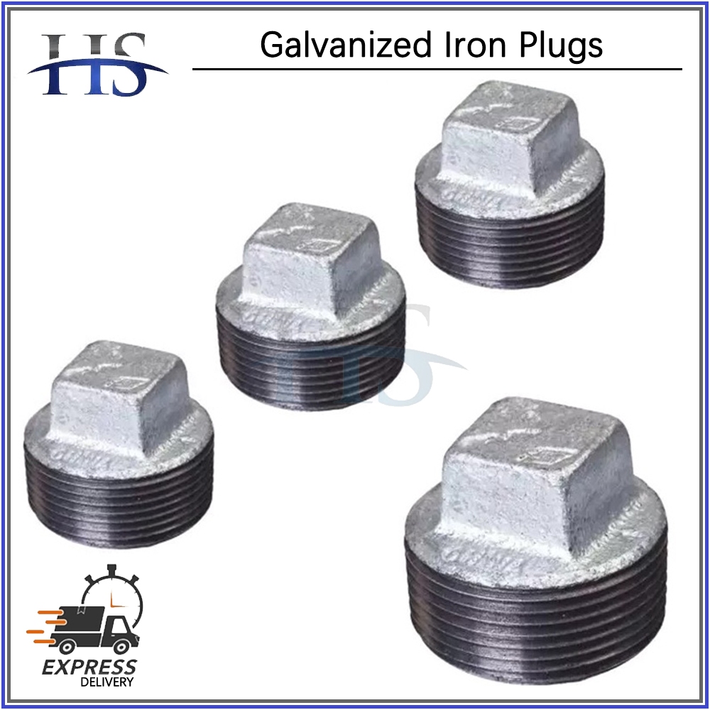GI Pipe Fittings Galvanized Plug 1/2”, 3/4 , 1” | Shopee Philippines