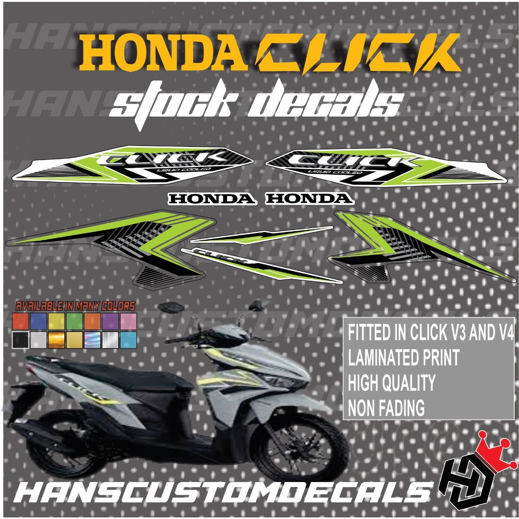Honda Click v4 Stock Decals fit to v3 and v4 Laminated Waterproof ...
