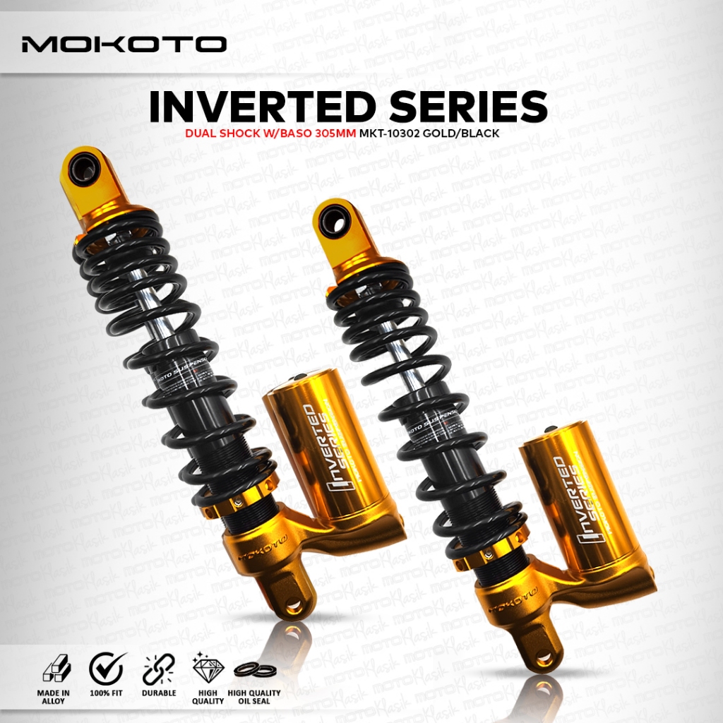MOKOTO DUAL SHOCK INVERTED SERIES 305MM WITH BASO FOR YAMAHA NMAX 155 ...