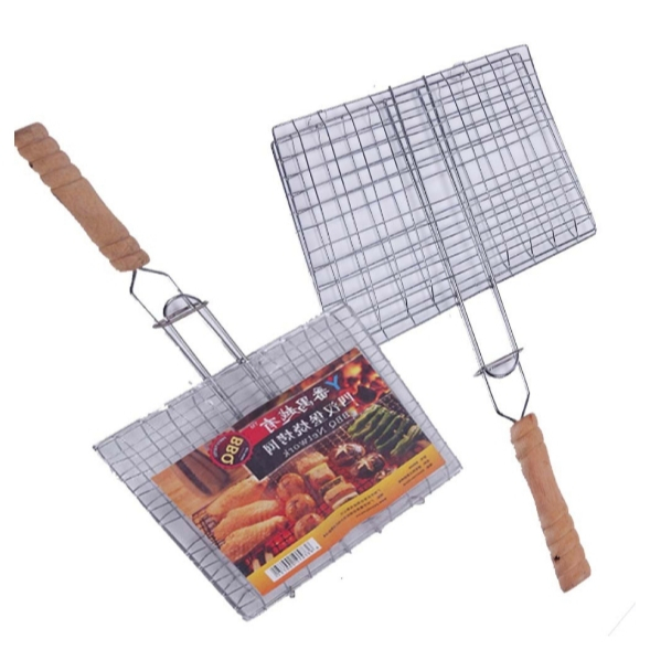 Stainless Steel Square Flooding Barbecue Grill Portable BBQ Net Clamp ...