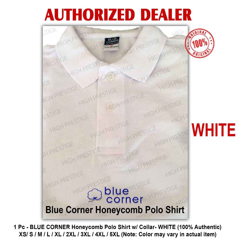 Blue Corner Polo Shirts ALL COLORS Honeycomb Shirt with collar T-shirts ...