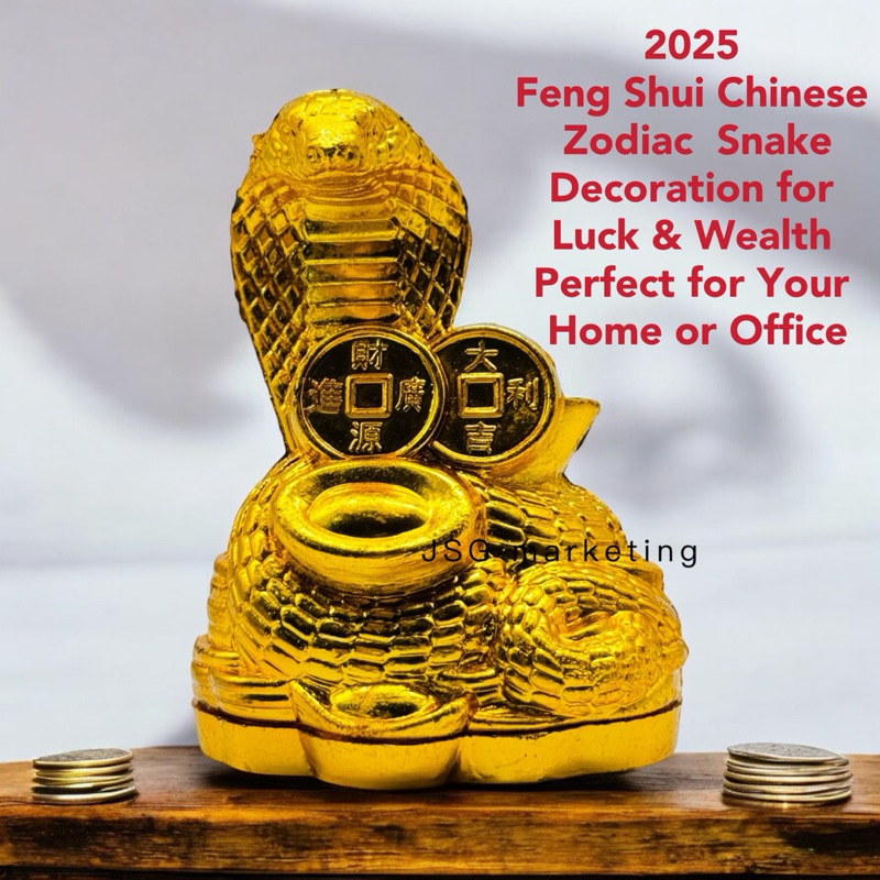 Feng Shui Snake Year 2025 Lucky Charm Decoration for Luck & Wealth ...