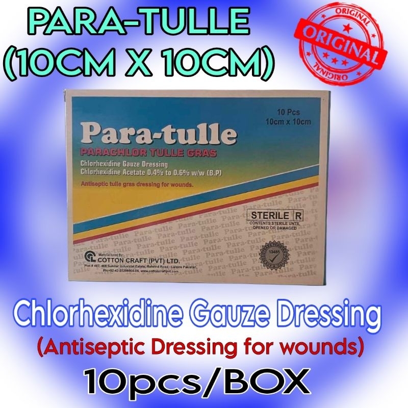 Para-tulle Gauze Dressing for wounds 10cmX10cm (10pcs/BOX) | Shopee ...