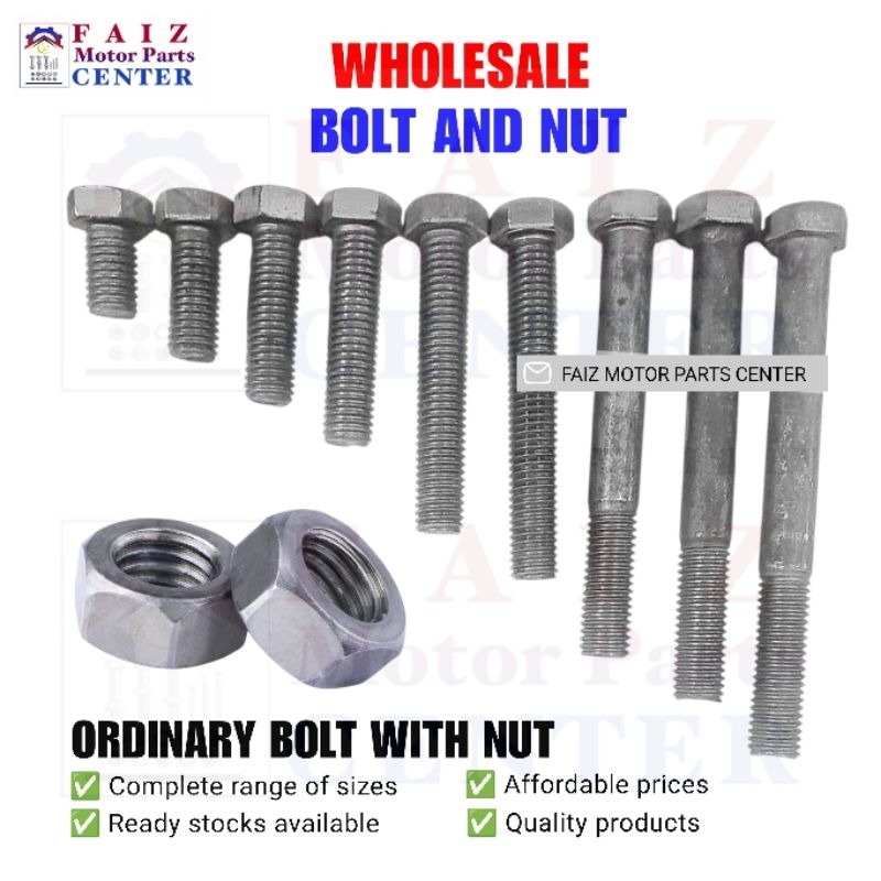 ORDINARY 1/2x3/4 inch up to 1/2x5 inches(#19 sa yabe/tools)BOLT WITH ...