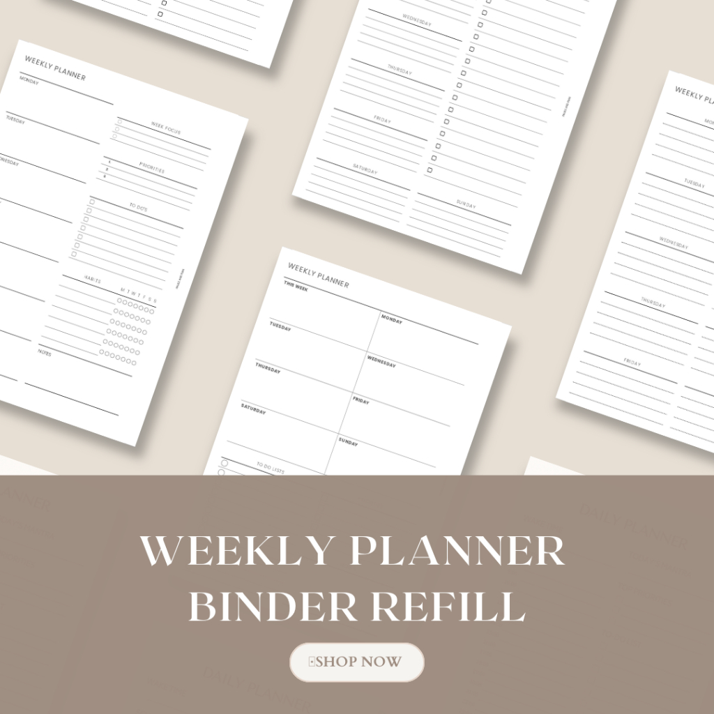 Weekly Planner Inserts | A5 Personal Refill | Shopee Philippines