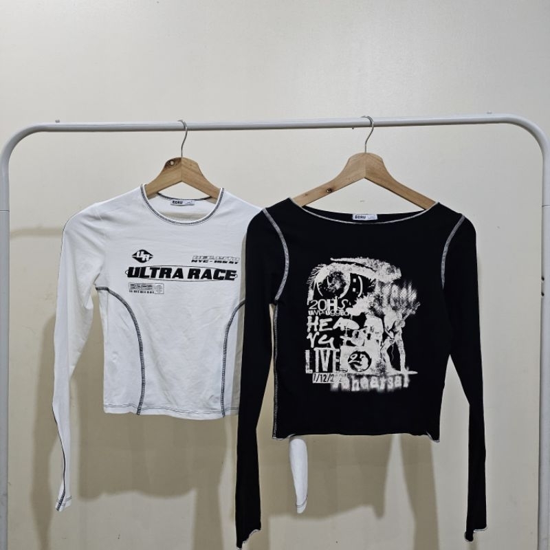 ECRU BRAND CROP LONGSLEEVES | Original Overrun | Shopee Philippines