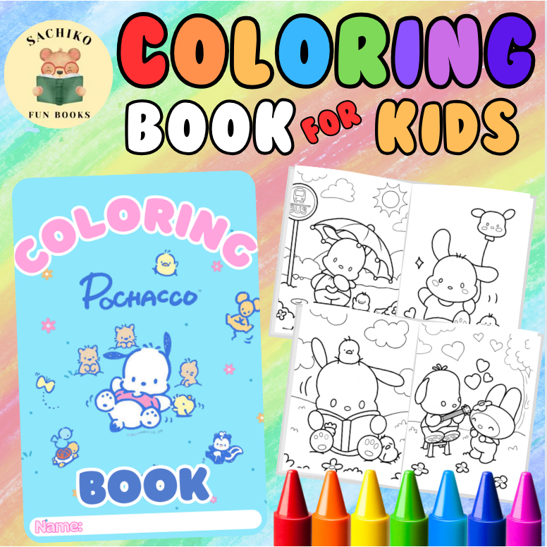POCHACCO SANRIO COLORING BOOK SACHIKO FUN BOOKS | Shopee Philippines