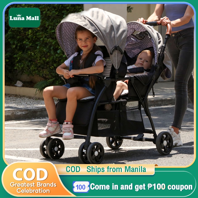 Twin Stroller Detachable Double Stroller Lightweight Adjustab Folding 0 ...