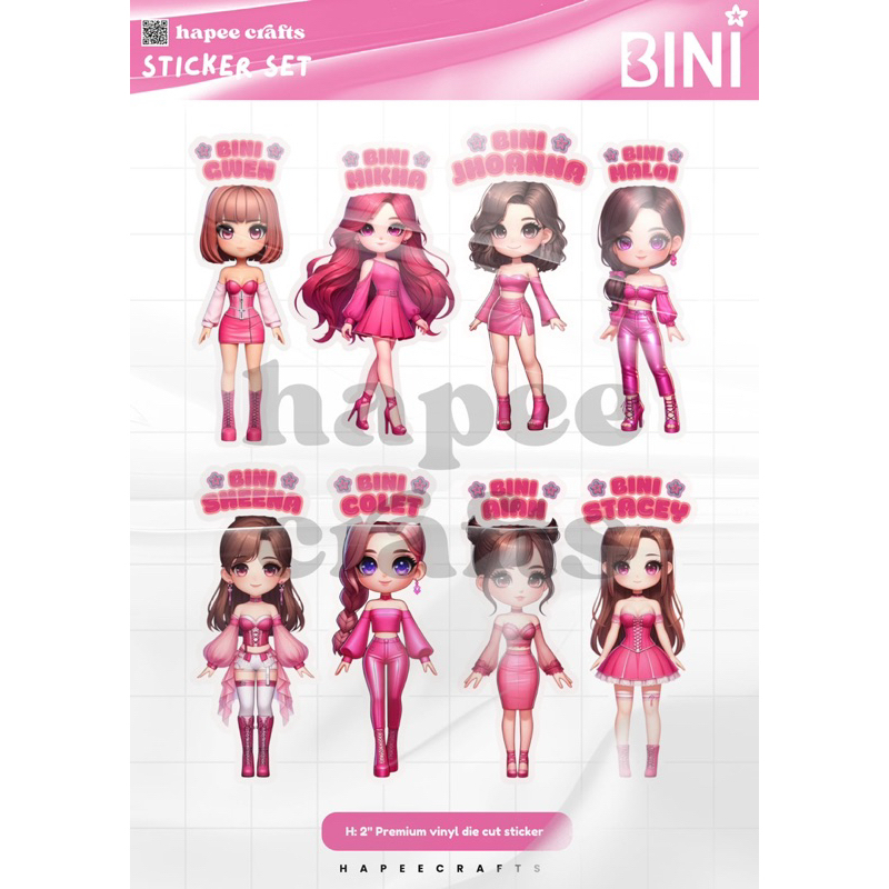 HAPEE CRAFTS - BINI FANMADE DIE CUT WATERPROOF VINYL STICKERS | Shopee ...
