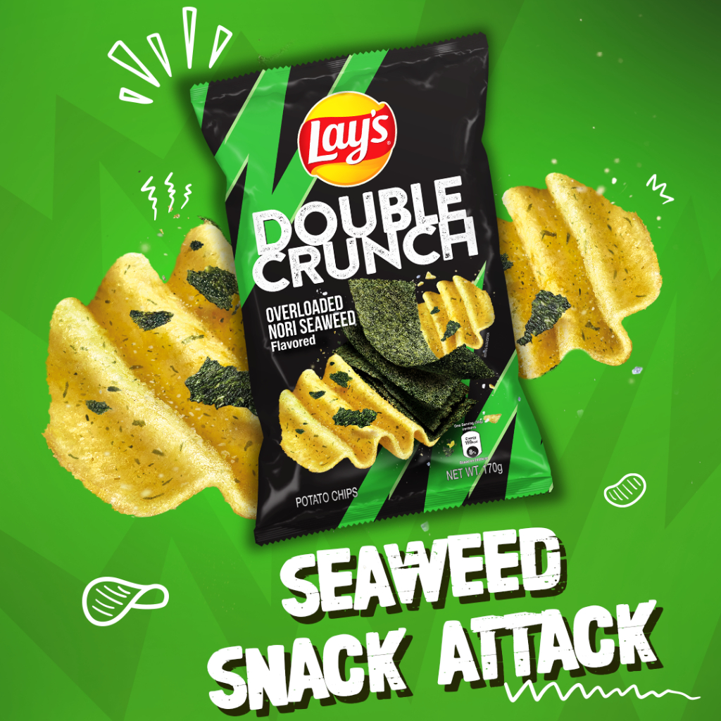 Lay's Double Crunch Overloaded Nori Seaweed Flavored Potato Chips 170g ...