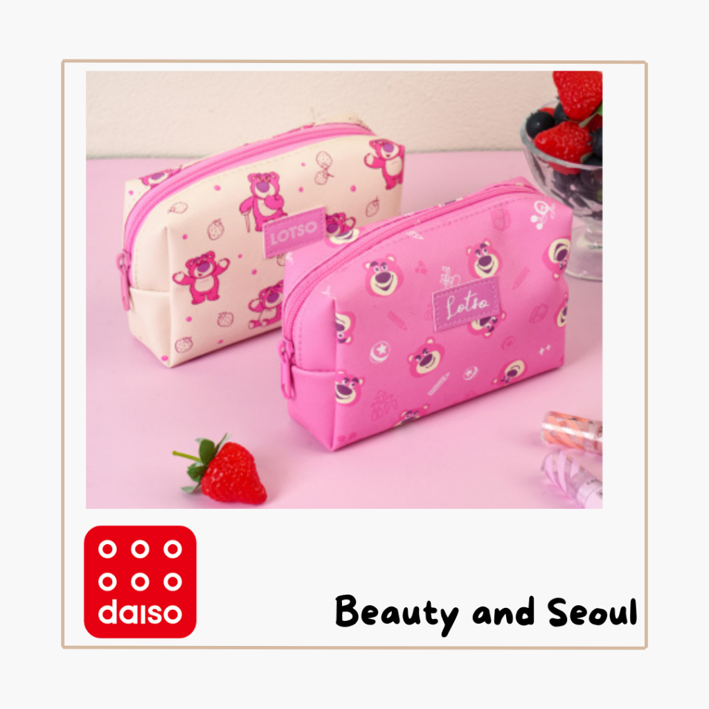 DAISO KOREA - Pixar Toy Story Lotso Pattern Square Pouch | Shopee ...