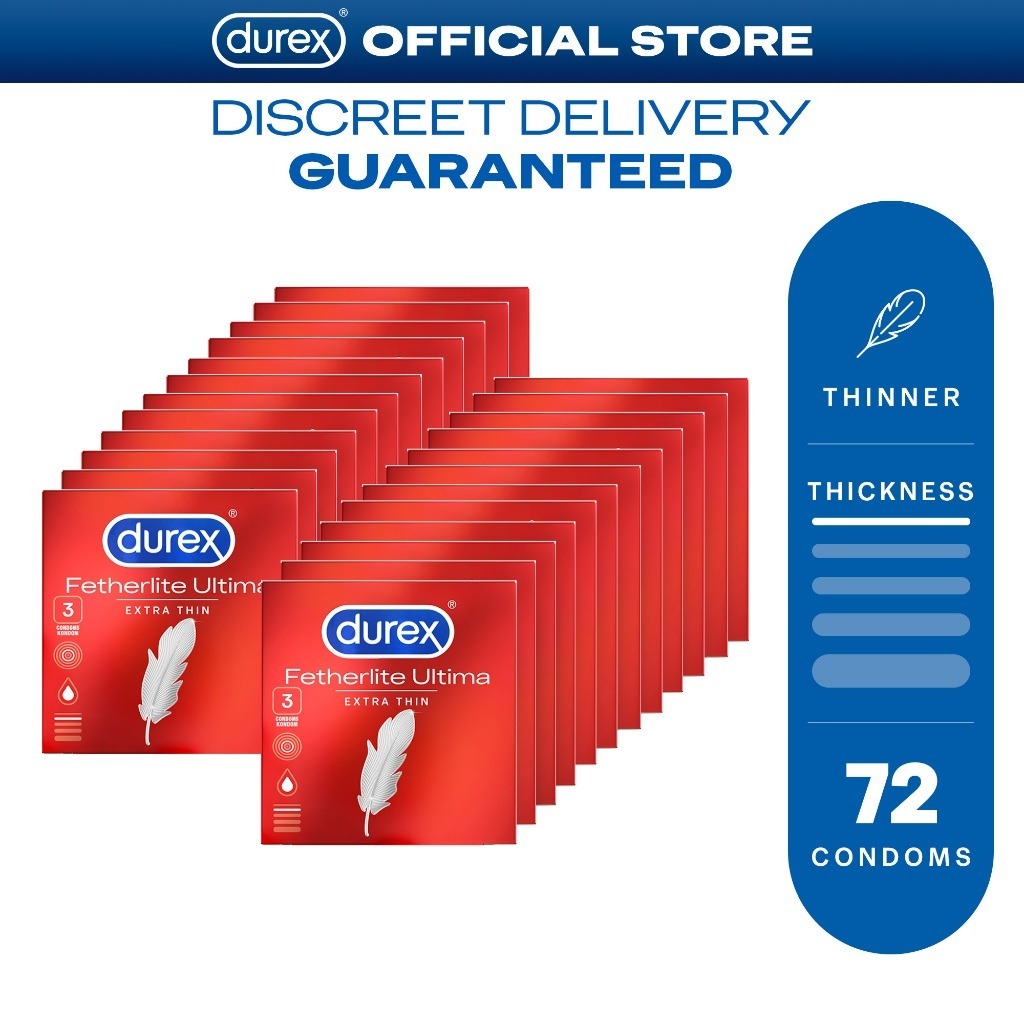 Durex Fetherlite Ultima Extra Thin Lubricated Condoms 3s (Set of 24 ...