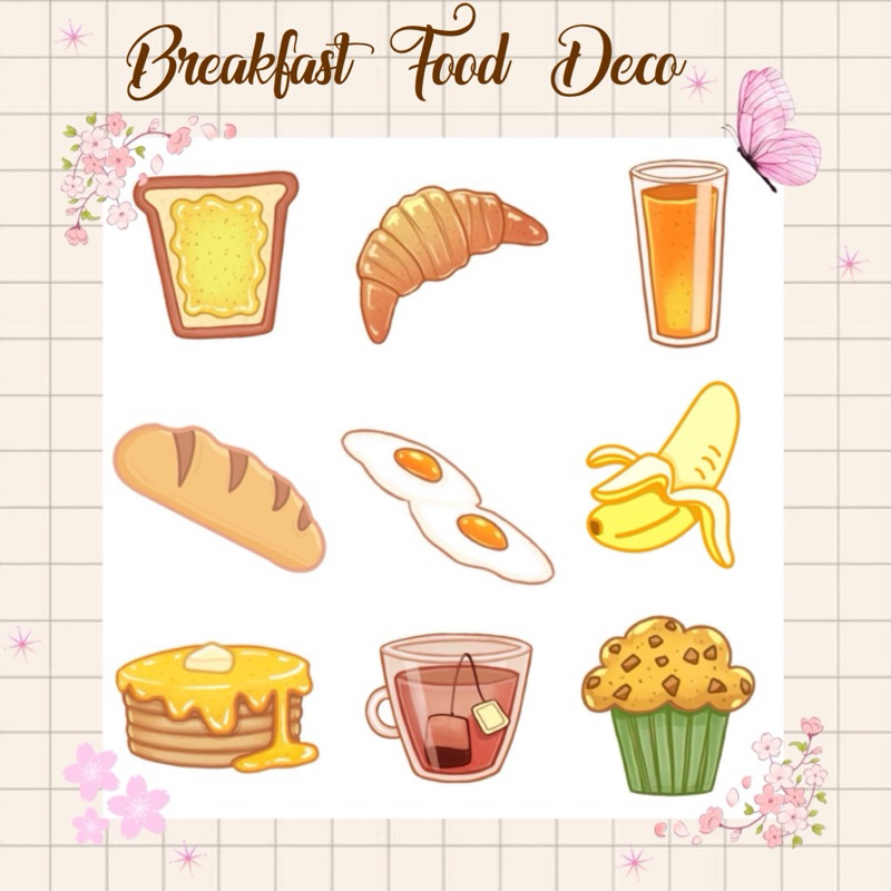 Yummy Food Collection Decorative Sticker Pack Die-cut | Shopee Philippines