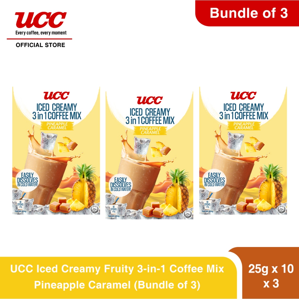 UCC Iced Creamy Fruity Pineapple Caramel 3-in-1 (Bundle of 3) | Shopee ...