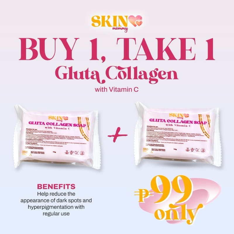 B1T1 SKIN MOMMY GLUTA COLLAGEN SOAP Glutathione Collagen Whitening Brightening Soap | Shopee ...