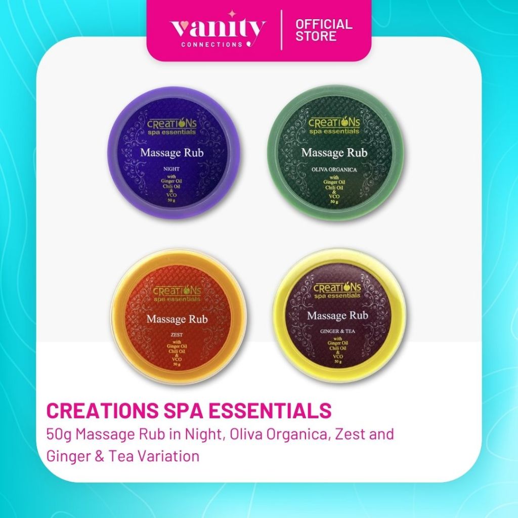 Creations Spa Massage Rub Ginger Tea, Night, Oliva Organica, Zest 50g ...
