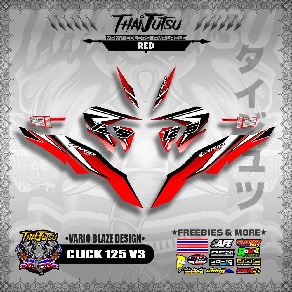 CLICK 125 V3 DECALS ( VARIO BLAZE DESIGN )【ThaijutsuStickers】 | Shopee ...
