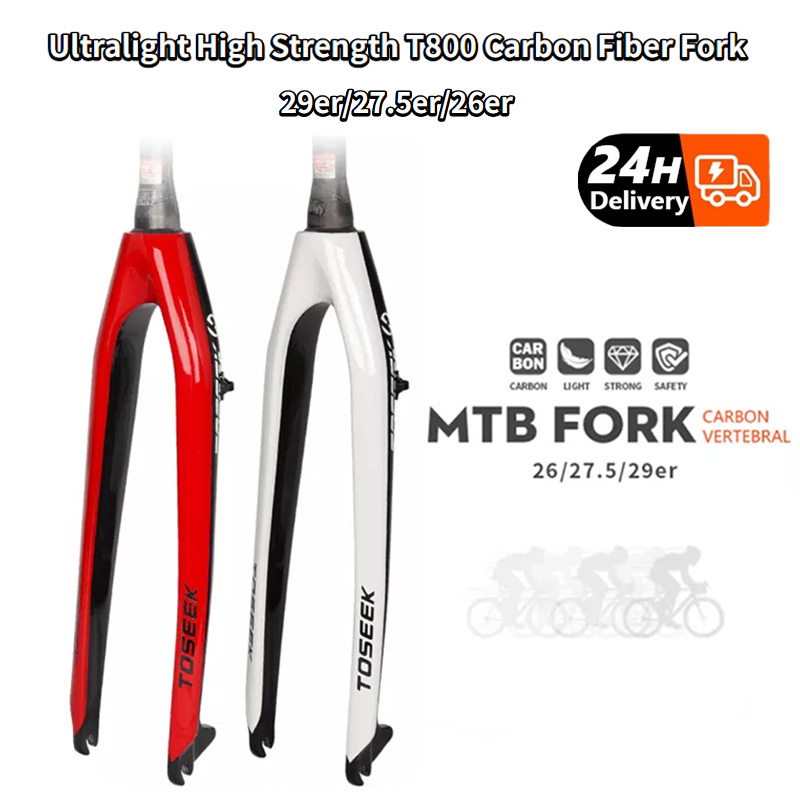 TOSEEK Carbon Fiber Rigid Fork Tapered Mountain Bicycle 26er/27.5er ...