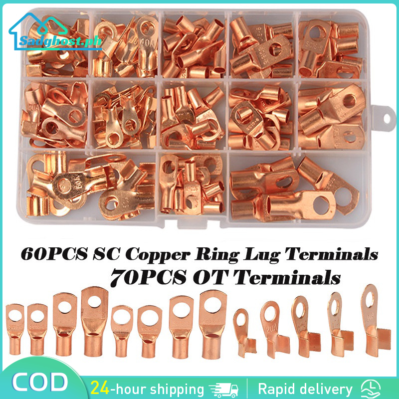 70pcs Copper Battery Cable Connector Terminal Open Lugs Wire Terminals ...