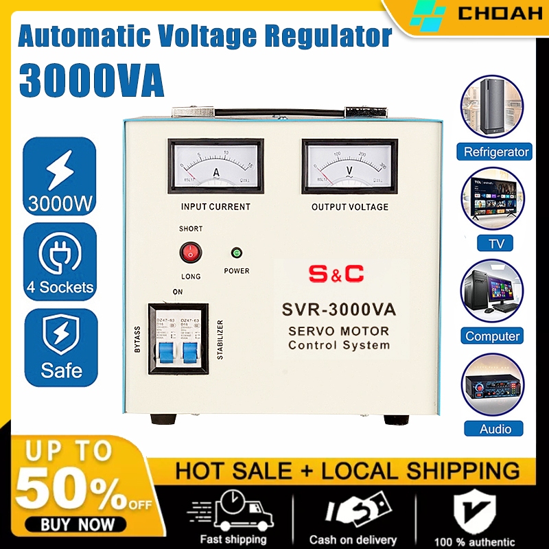 3000VA AVR 50/60Hz Automatic Voltage Regulator 3000VA Servo Motor Type ...