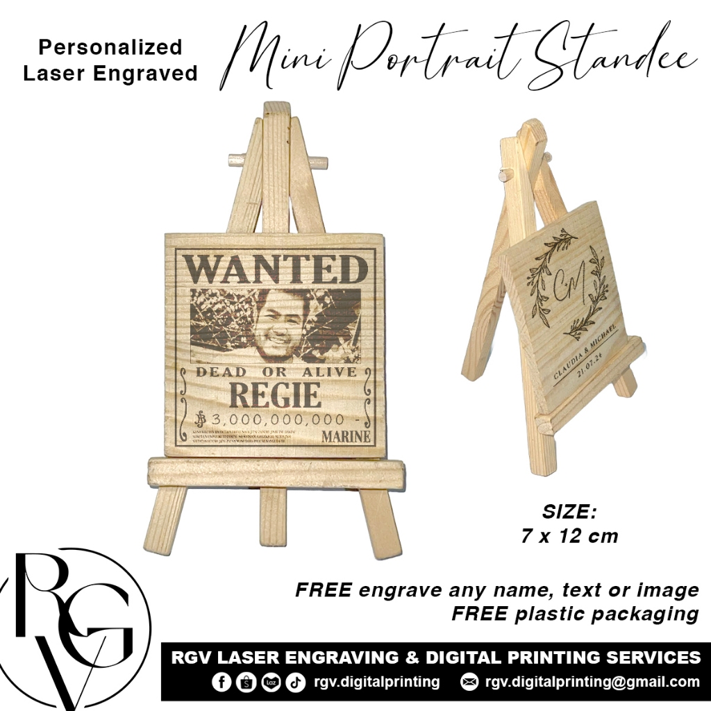 Laser Engraved Mini Wooden Portrait Standee Personalized - rgv ...