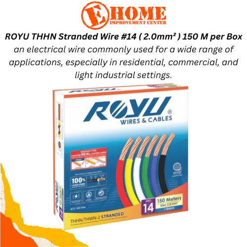 ROYU THHN Stranded Wire #14 ( 2.0mm² ) 150 Meters per Box | Shopee ...