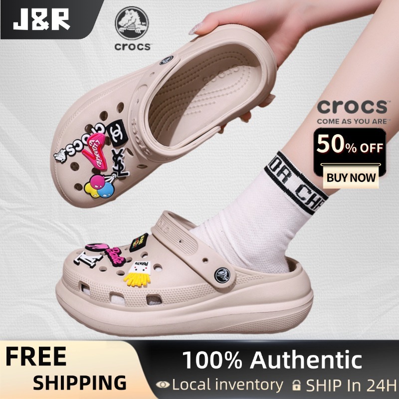 J&R High Quality 100% authentic crocs sandals women's heightened ...