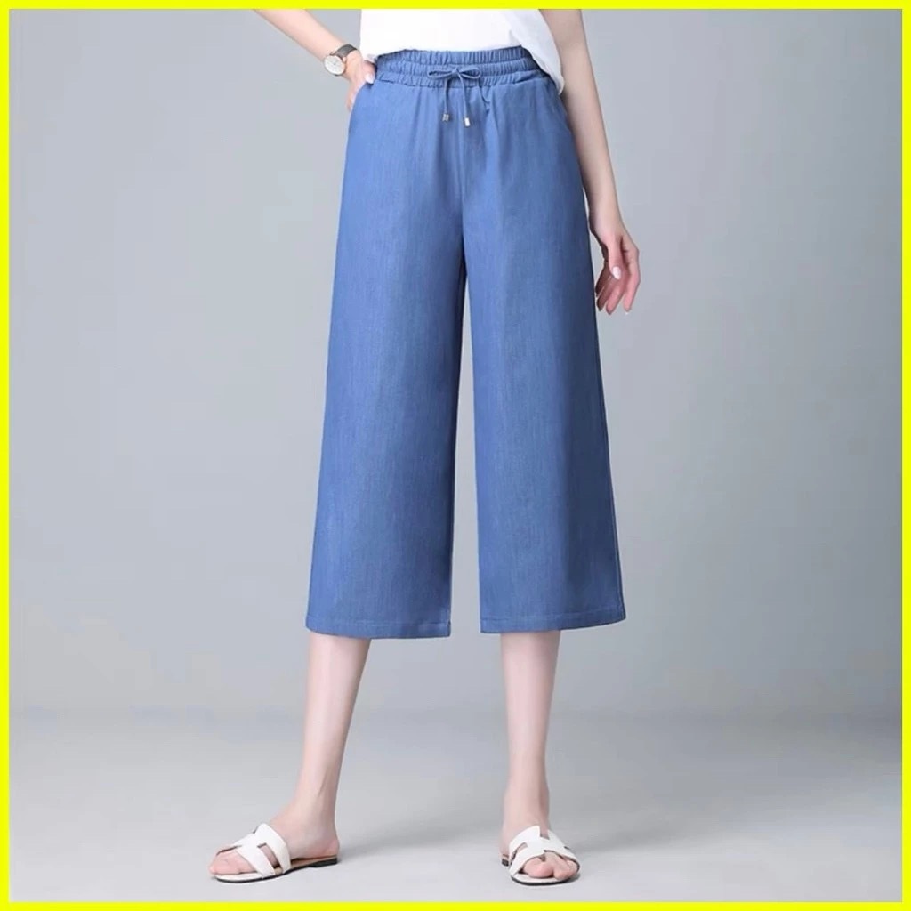 Fashion Denim square pants soft tela fit 27-32 waistline/COD | Shopee ...