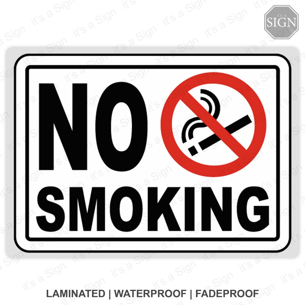 No Smoking - Laminated Signage - A4 Size | Shopee Philippines