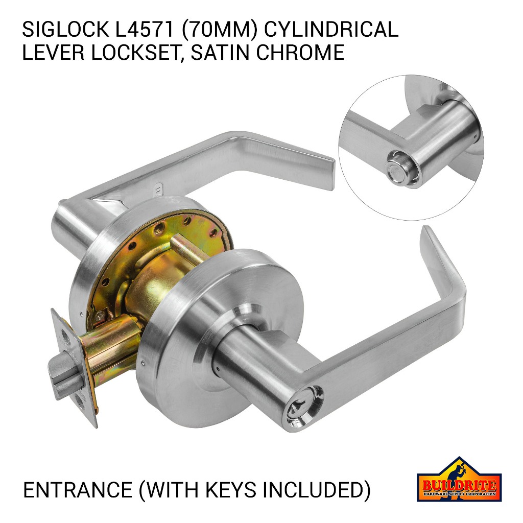 Siglock SLG.L4571.SC.ET (70MM) Entrace Lock ANSI Grade 2 Cylindrical ...