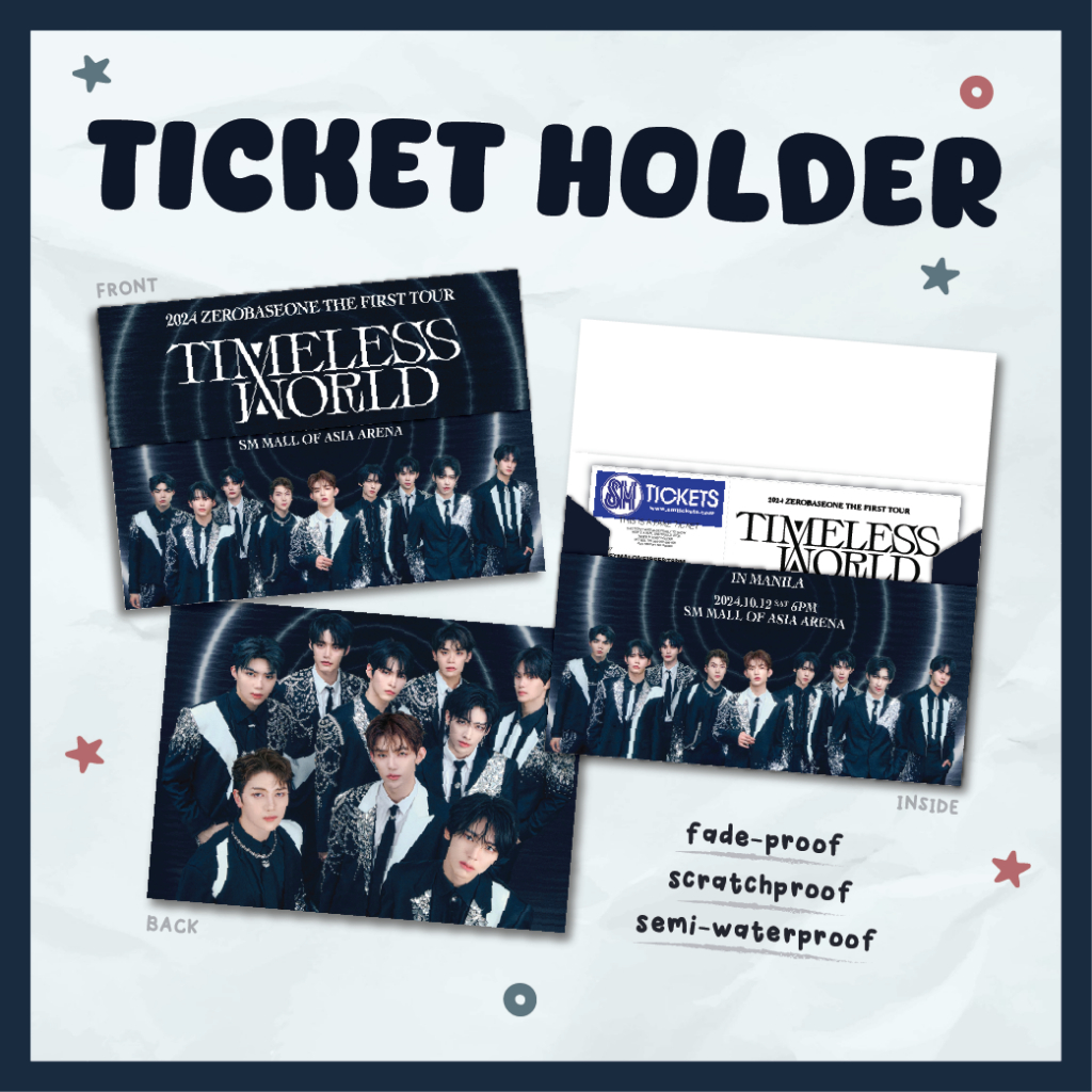 SCRATCHPROOF 2024 ZEROBASEONE THE FIRST TOUR [TIMELESS WORLD] in MANILA Ticket Holder | Shopee ...