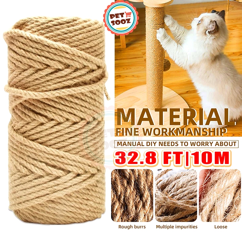 32.8FT DIY Cat scratcher rope Natural sisal rope Jute hemp rope for cat ...