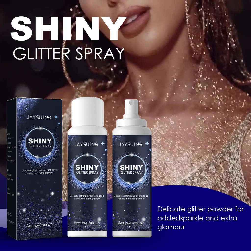 Jaysuing Shiny Glitter Spray 60ml Silver Glitter Highlight Spray Hair ...