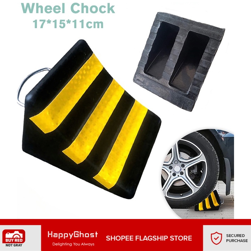 2Pcs Heavy Duty Rubber Car Vehicle Parking Wheel Stoppers Tire Chocks ...