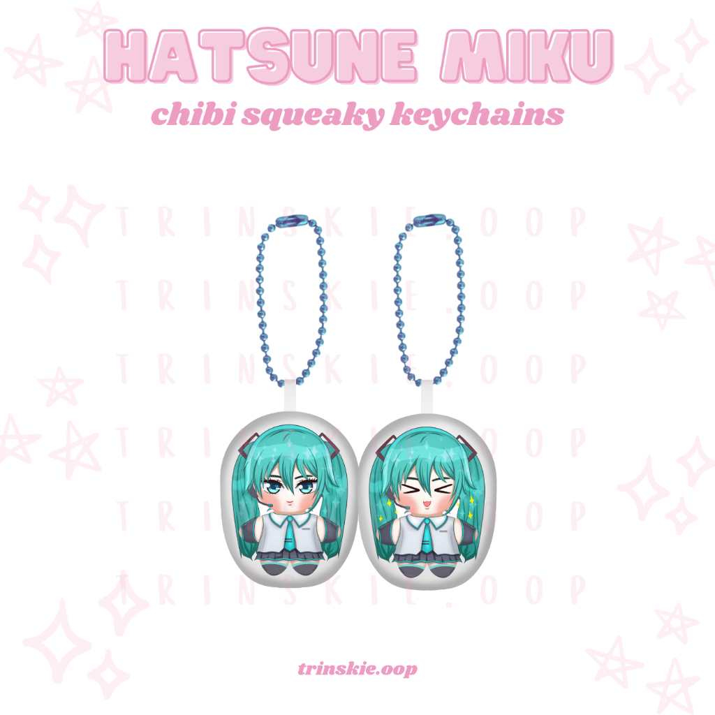 HATSUNE MIKU chibi squeaky keychains | trinskie.oop | Shopee Philippines