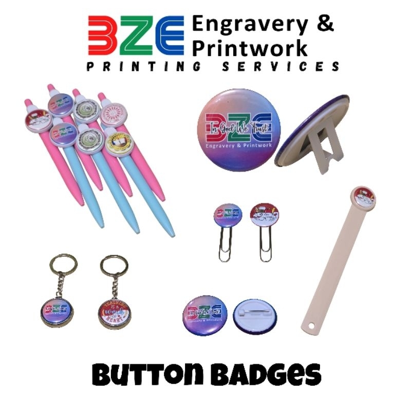 3ZE Personalized Button Badges (Pin / Ballpen / Paper Clip / Keychain ...