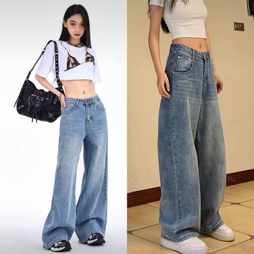Baggy Jeans Swagger Style Denim Maong Pants for Women Dancer Hiphop ...