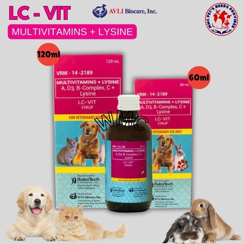 120ml 60ml LC Vit Multivitamins Syrup Vitamins for Pets Dogs Cats WMC ...
