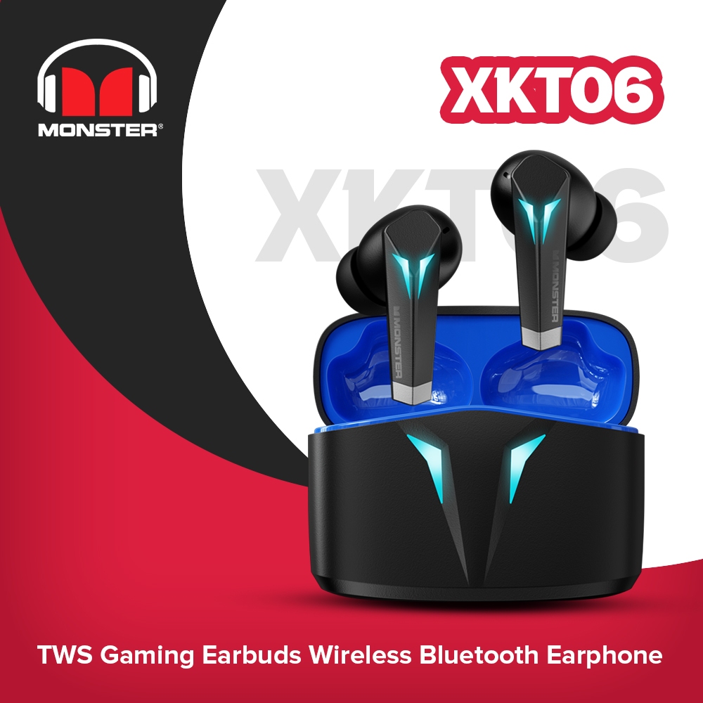 Monster XKT06 TWS Gaming Earbuds 400mAh V5.3 Wireless Bluetooth ...