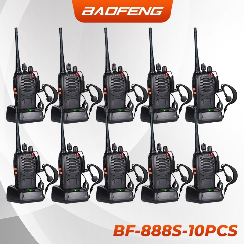*COD* Baofeng BF 888S Original Two Way radio Walkie Talkie Set of 10 with Free headset 5W 16CHs ...