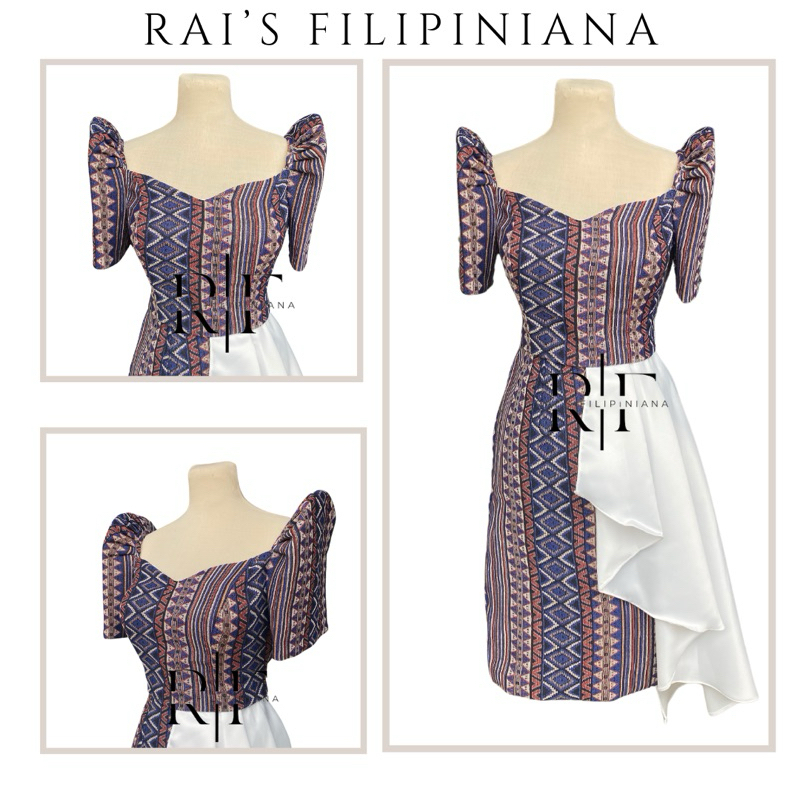 Modern Filipiniana Ethnic Top with Ethnic Overlap Skirt | Shopee ...