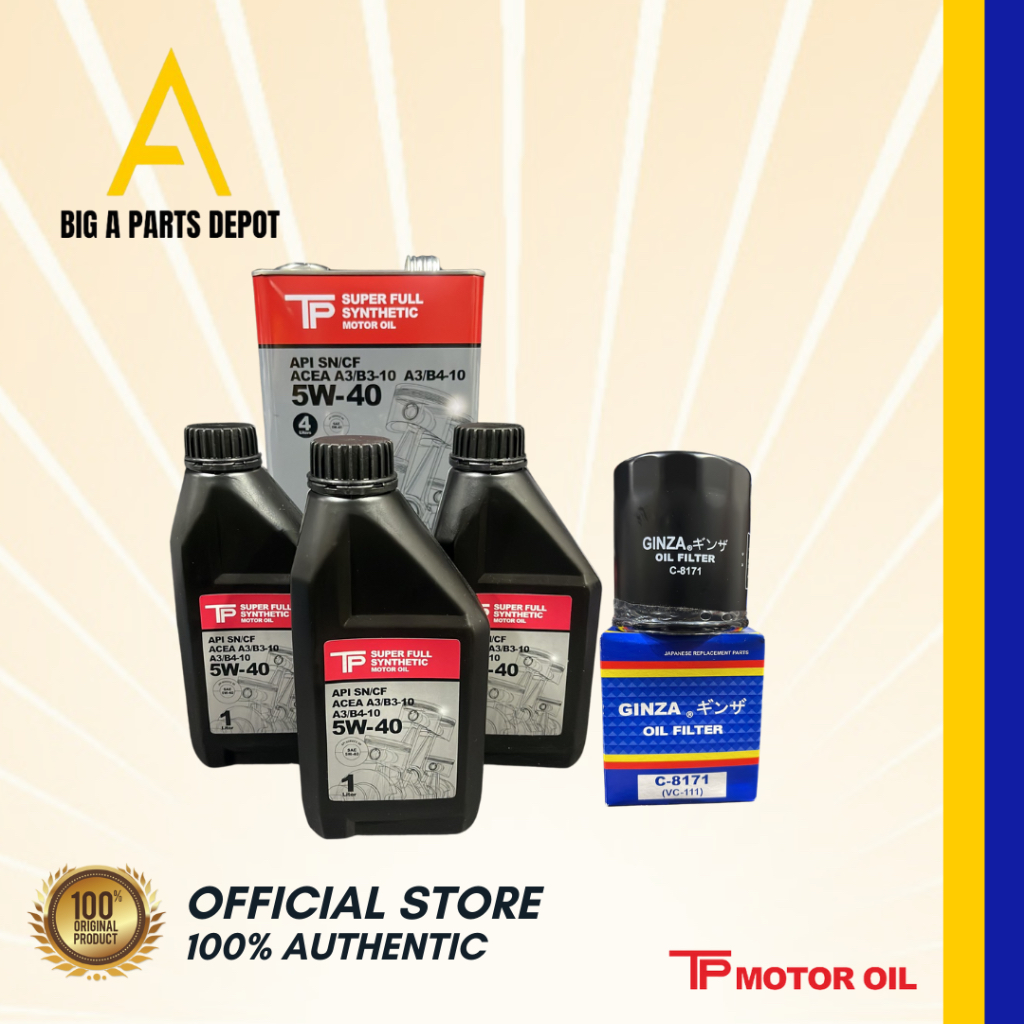 TP - TP 5w-40 Fully Synthetic Motor Oil Change Oil Bundle for Toyota ...