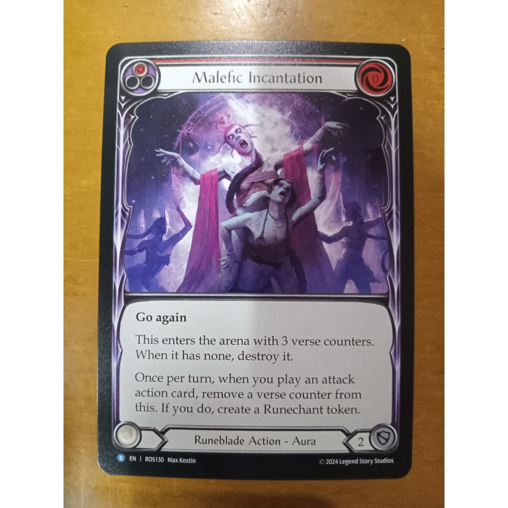 FAB Malefic Incantation Rare Rosetta ROS Flesh and Blood TCG English ...