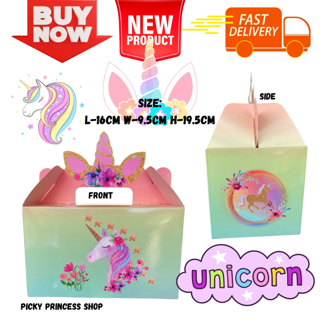 Unicorn Gift Boxes Party Supplies Unicorn Party Bags Favor Loot Box ...