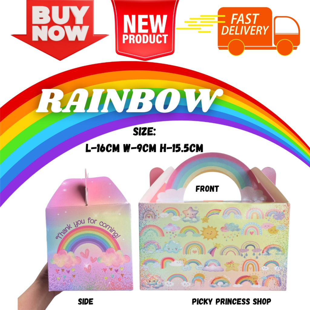 Rainbow Loot Box Birthday Candy Bags Baby Shower Boho Baptismal Wedding ...