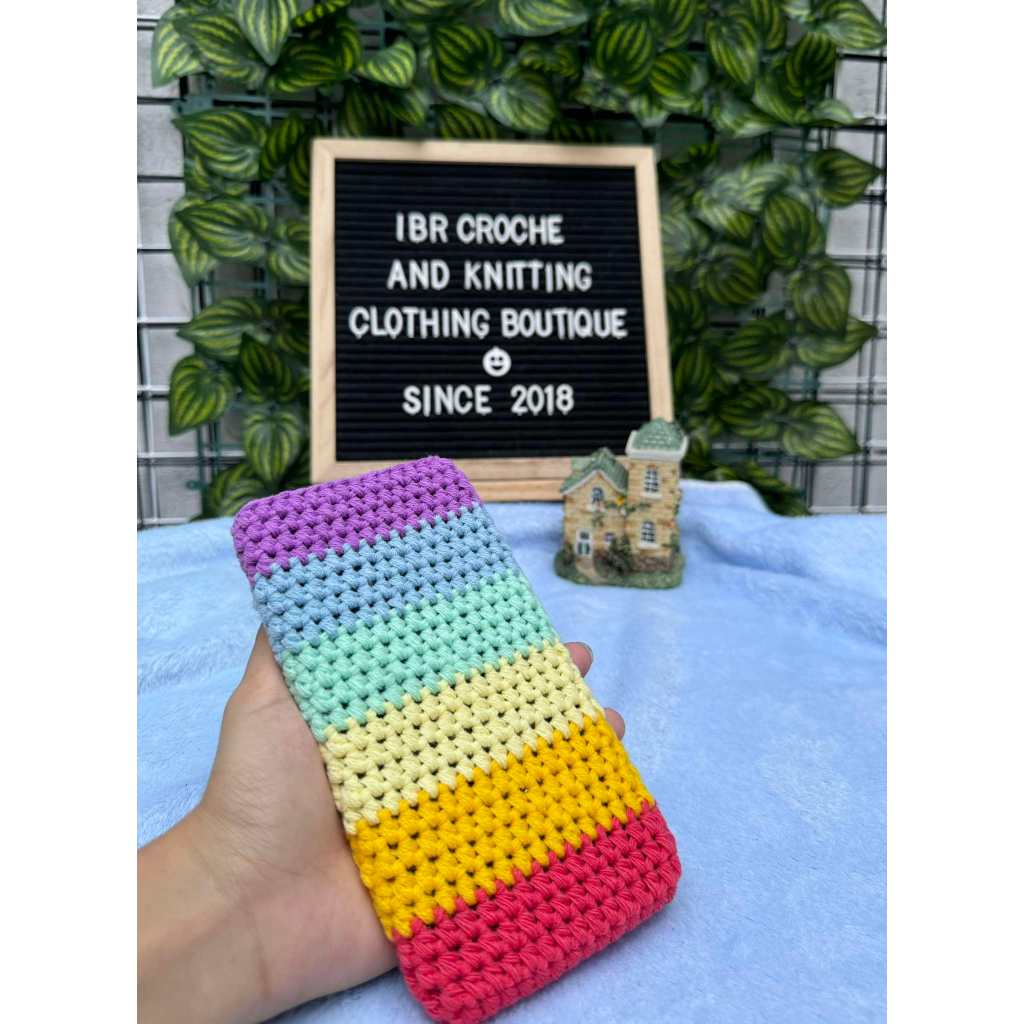 Crochet Rainbow in delicate Pastel colors phone case (made upon order ...