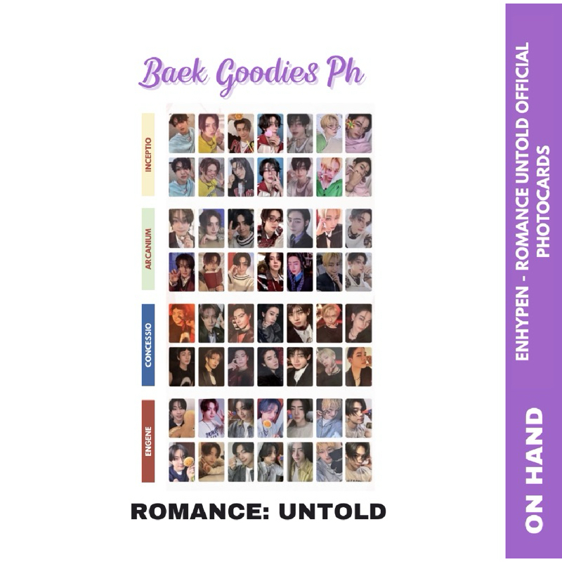 ENHA Romance Untold Official Photocards | Shopee Philippines