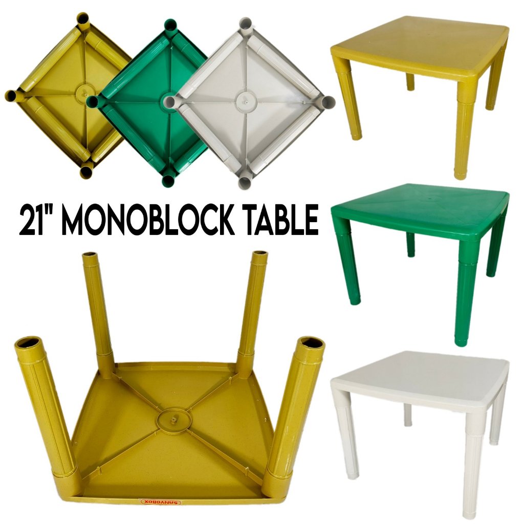 SANYO 20 INCHES PLASTIC SQUARE TABLE MONOBLOCK TABLE STURDY COFFEE ...