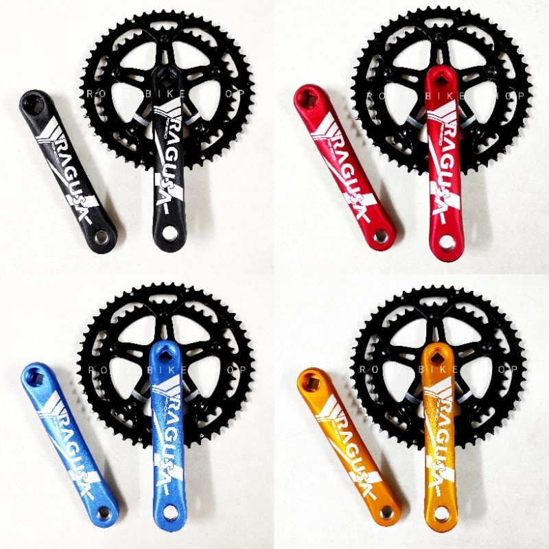 RAGUSA RB800 2x CRANK SET SQUARE TYPE 170mm Arm Length Road Bike Crank ...