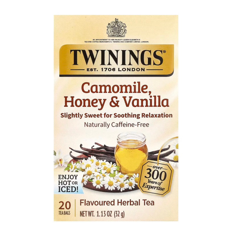 Twinings Flavored Herbal Tea, Camomile, Honey & Vanilla Caffeine-Free ...